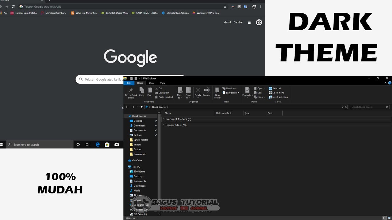 Cara mengaktifkan Dark Mode pada windows - YouTube