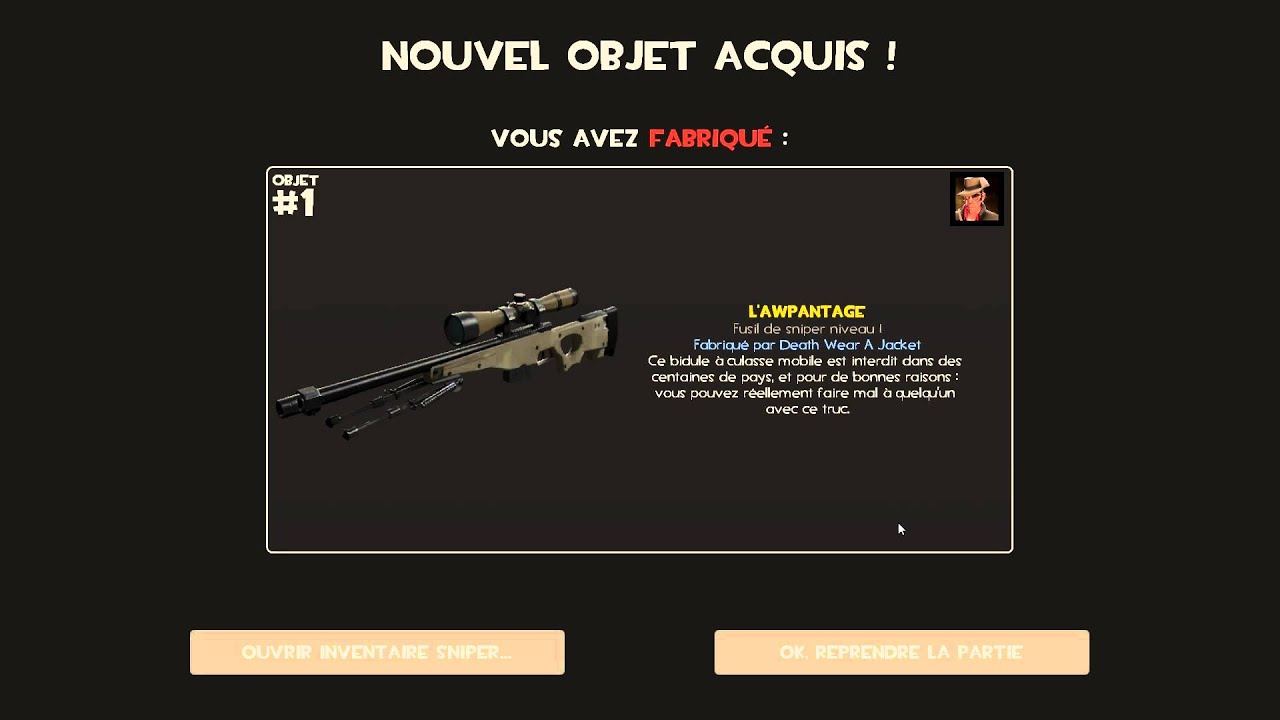 Fabrication de l'AWP (Team Fortress 2) - YouTube