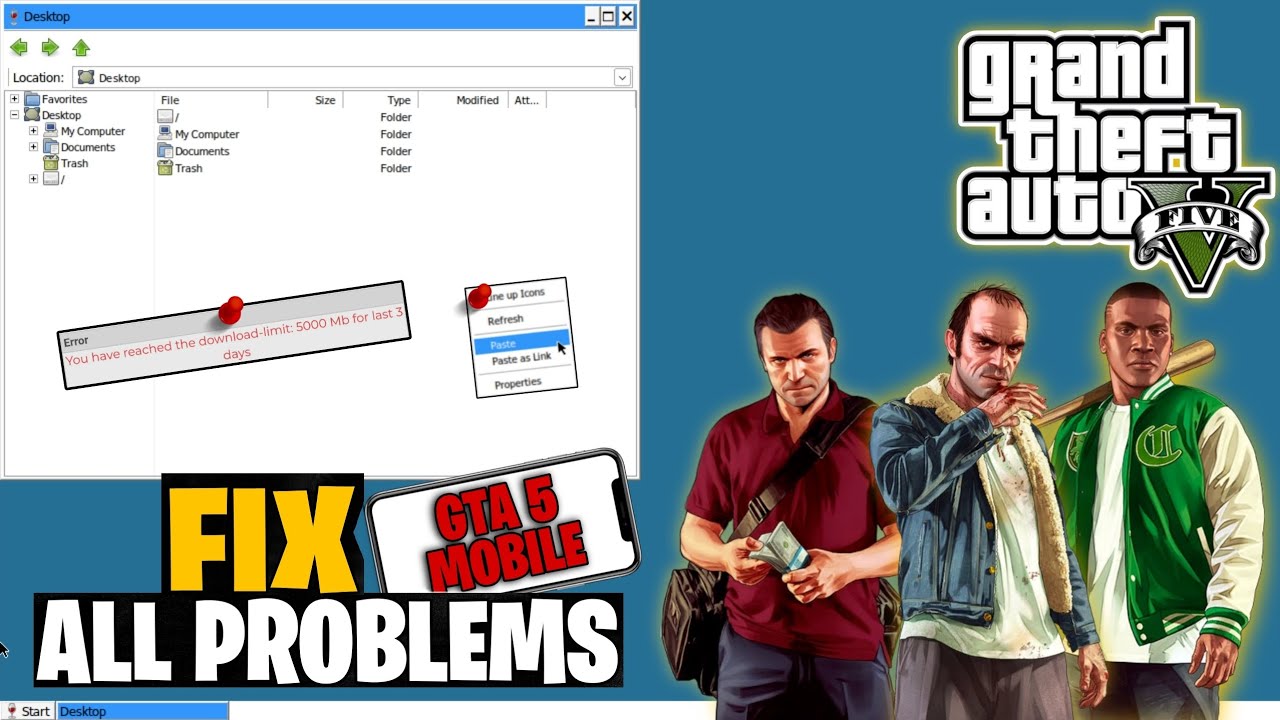 GTA 5 Mobile All Problems FIXED ️ | Download Errors, Crashes, Missions ...