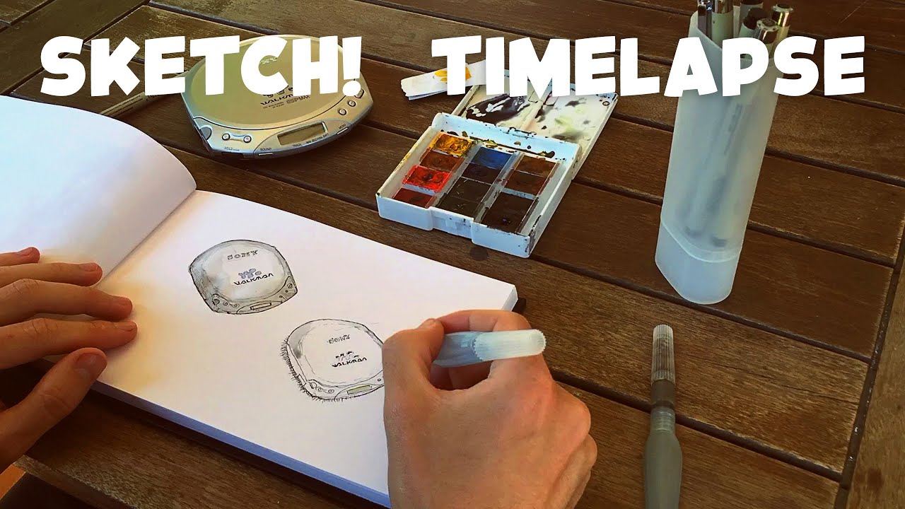 Sketch Timelapse: Sony Walkman E-220 - YouTube