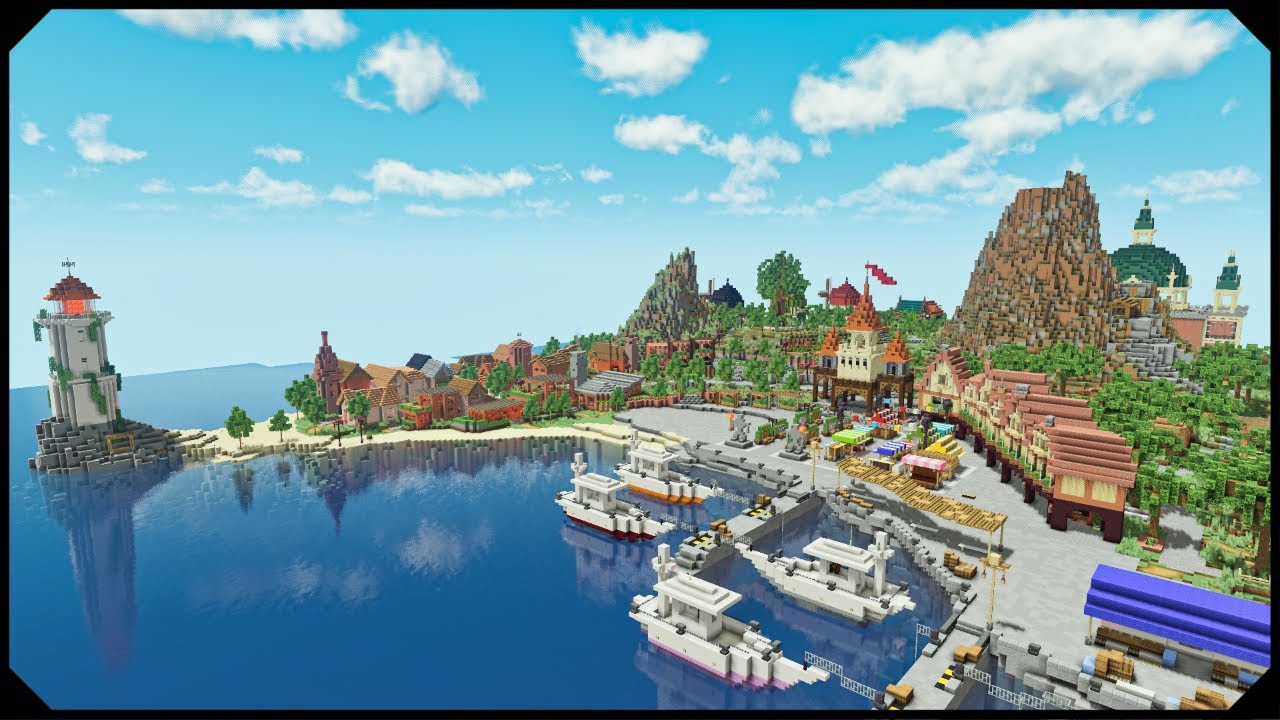 [Minecraft] Hey, let's build a seaside town～Last episode - YouTube