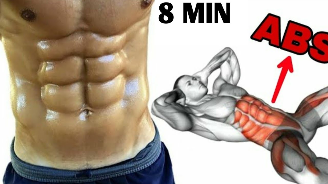 8 minute for six pack abs workout at home no equipment - YouTube