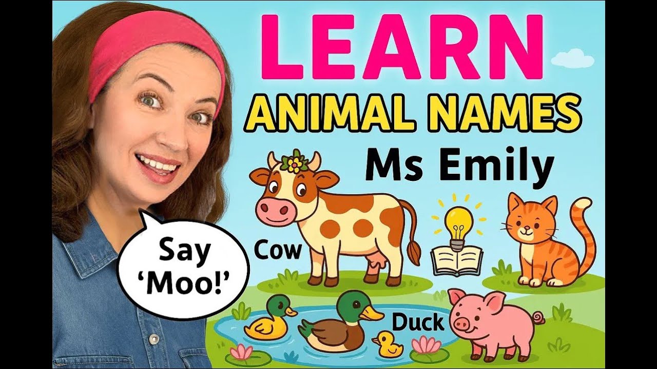 Learn Animals Names - Listen and Repeat English First Words | English ...