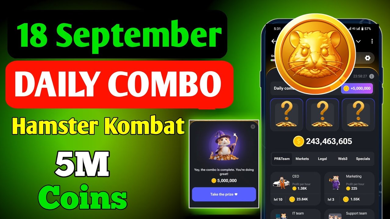 Hamster Kombat Daily Combo 18 September | 17th to 18 September ...