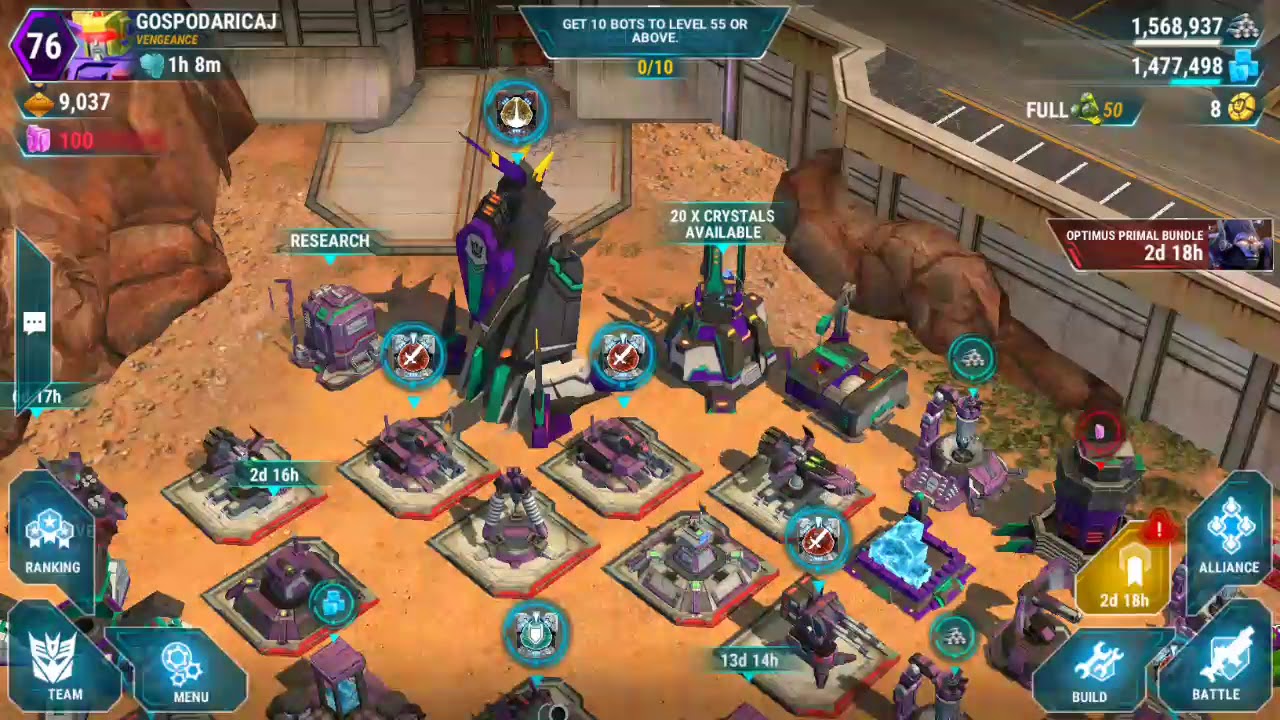 Transformers Earth Wars BW Megatron Crystal Bundle - YouTube