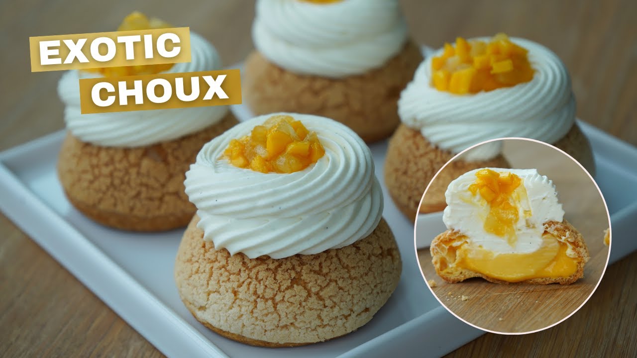 Exotic Choux | Mango Passion Fruit Filled Choux with Coconut Whipped ...