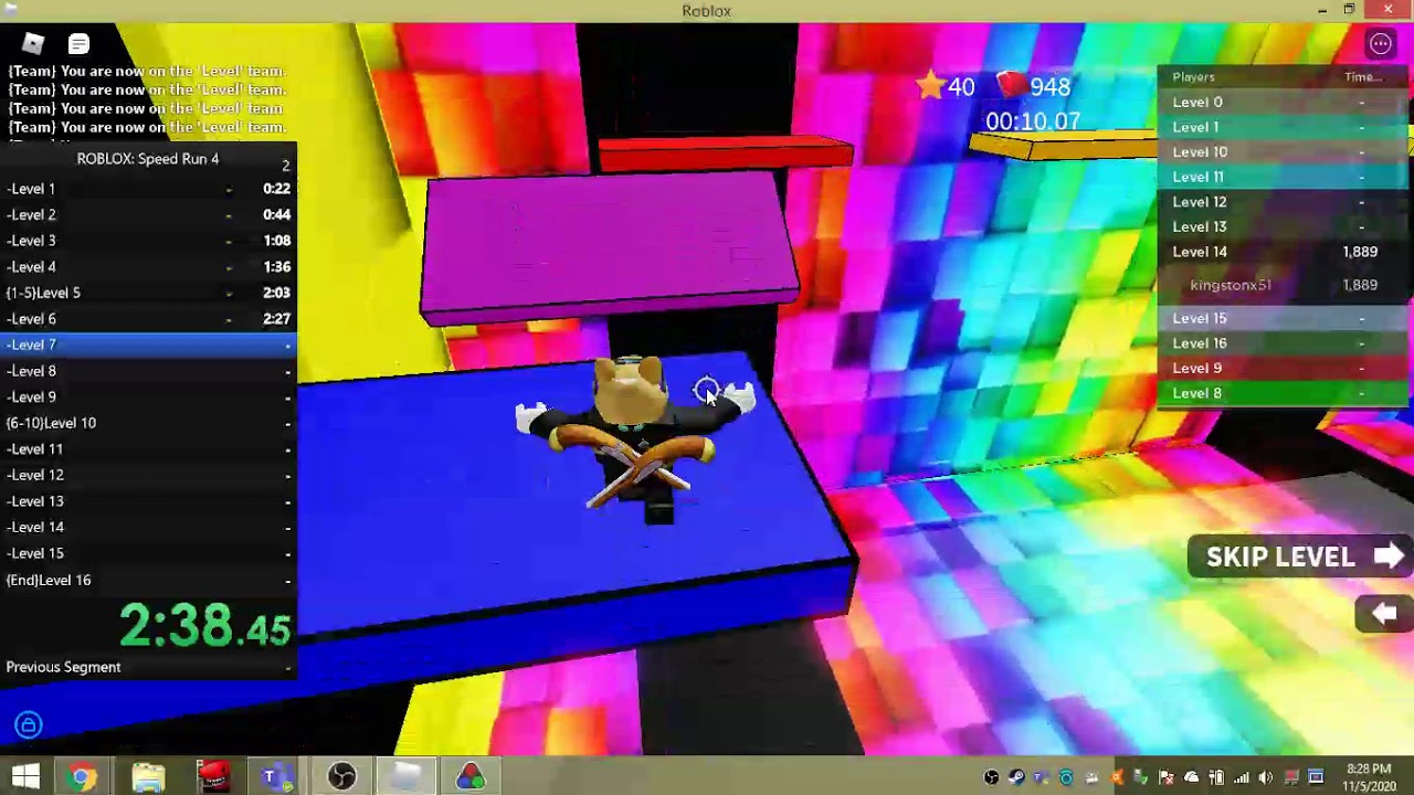 MULTI RUN: ROBLOX: Speed Run 4 5 Levels, 8 Levels and 8 Levels Any% (2: ...