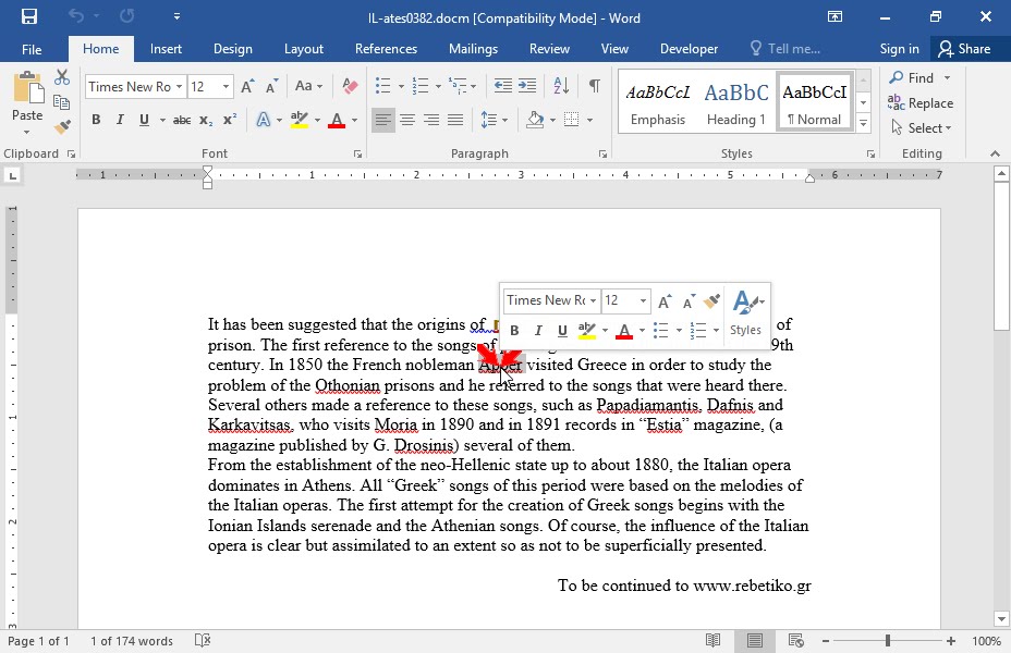 Run the macro myblue1 to the word Apper of the first paragraph. - YouTube