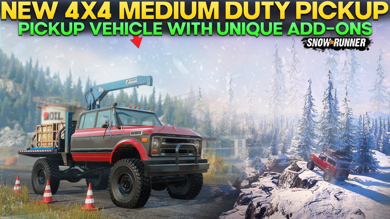 New 4x4 Medium Duty Pickup in SnowRunner Pickup Vehicle With Unique Add ...
