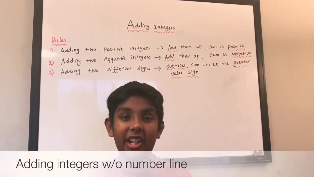 Adding integers without number line - YouTube