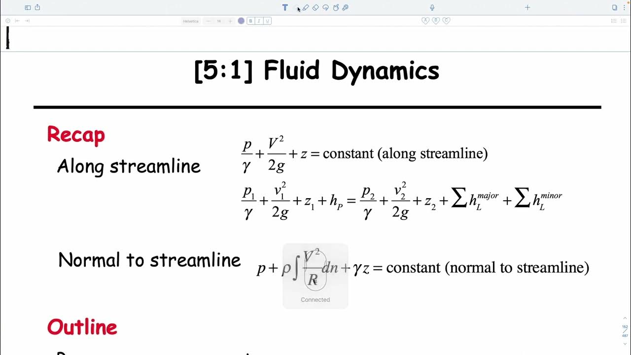 5:1 Fluid Dynamics - Bernoulli Equation, Pressure Measurement, Free ...