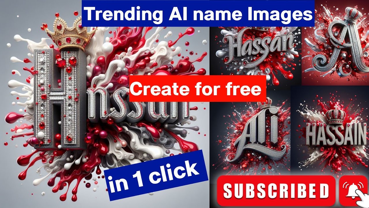 How to Create Trending AI Images with your Name || AI Free Images ...