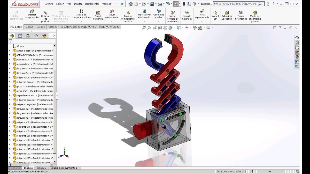 Ensamble final de Mano Mecanica Solidworks 2018 - YouTube