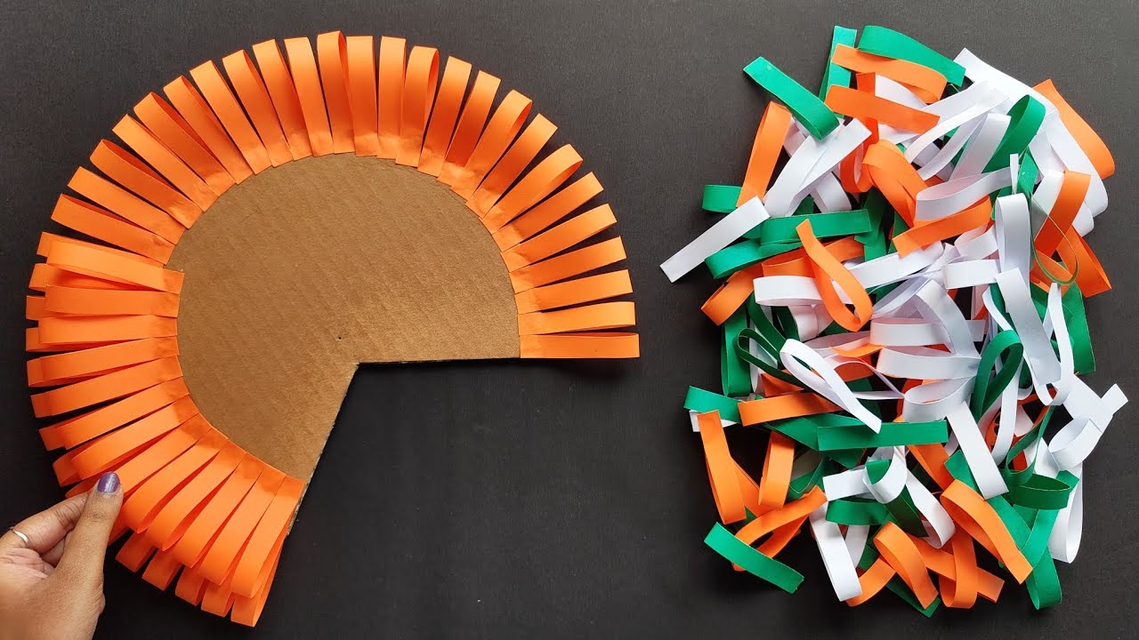 Republic Day Craft Using Cardboard and Paper/Republic Day Craft Ideas ...