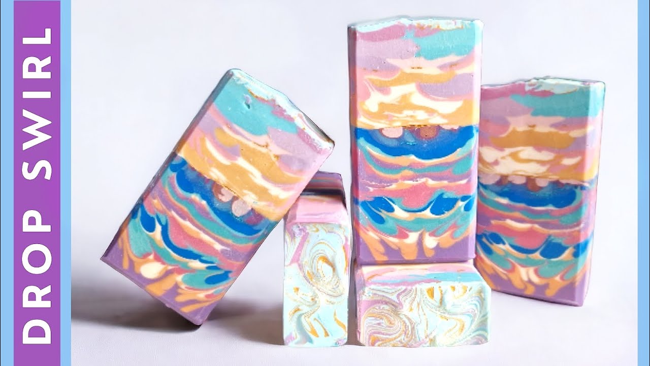 DROP SWIRL SOAP MAKING | Cold process soap making - YouTube
