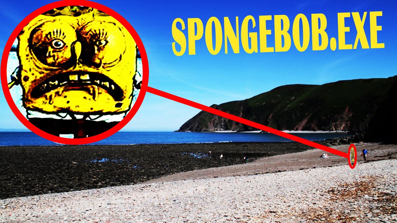 DRONE CATCHES HAUNTED SPONGEBOB.EXE AT THE BEACH!! *SPONGEBOB.EXE IN ...