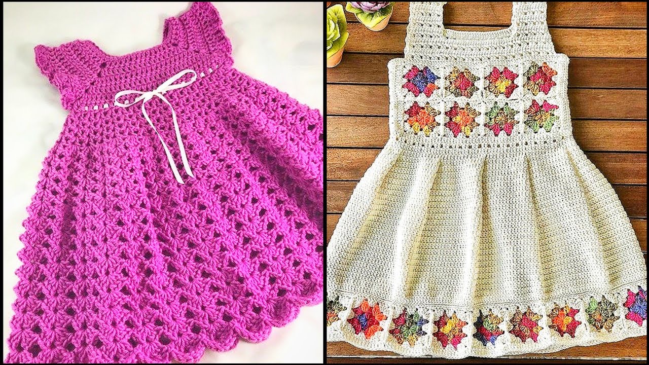 Most Beautiful Amazing Crochet Hand knitted Baby Frock Design Ideas ...
