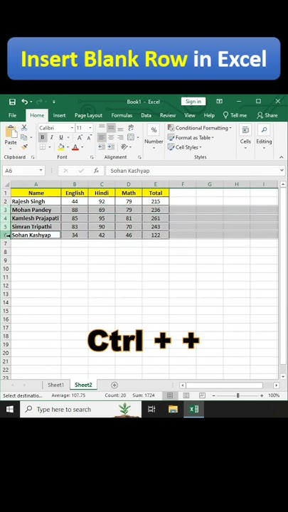 Insert Blank Rows in Excel | Shashi Knowledge - YouTube