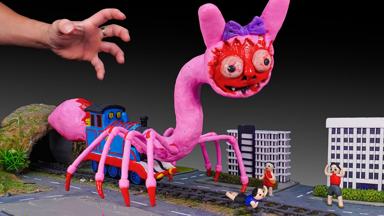 Making New PINKI Mixed THOMAS EXE SPIDER - Sprunki sculptures with clay ...