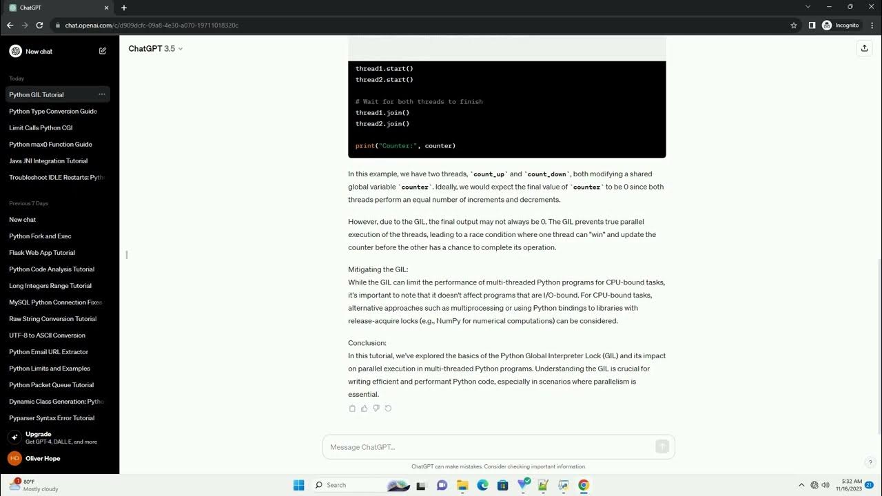 A question on python GIL - YouTube