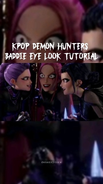baddie eye makeup look kpop demon hunters🔥 - YouTube