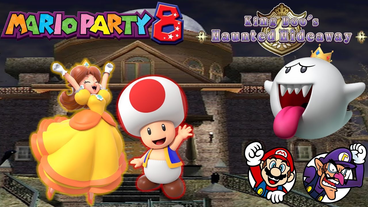 Mario Party 8 - Daisy & Toad vs Mario & Waluigi - King Boo's Haunted ...