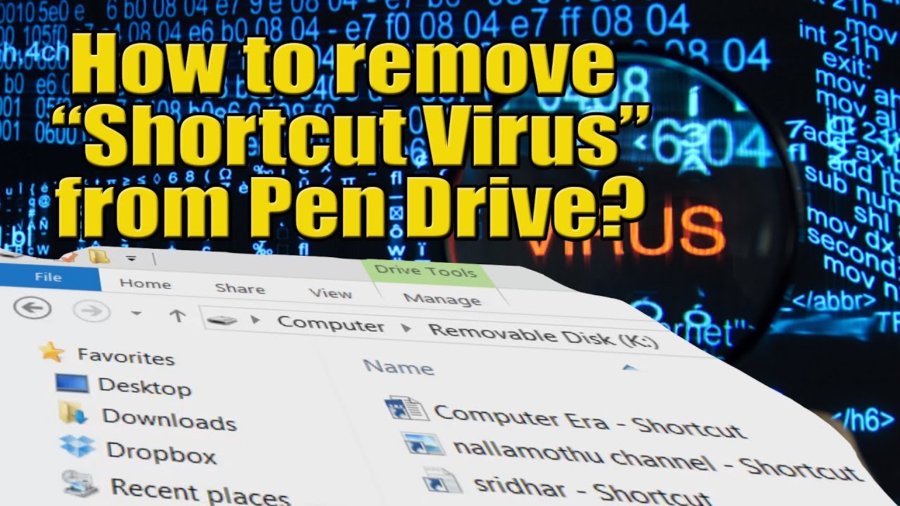How to solve shortcut virus from a USB Flash Drive? - YouTube