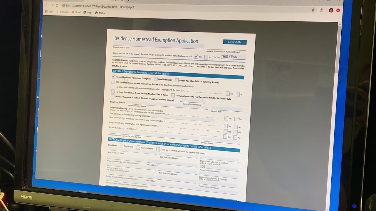 How to complete the Homestead Exemption Form - YouTube