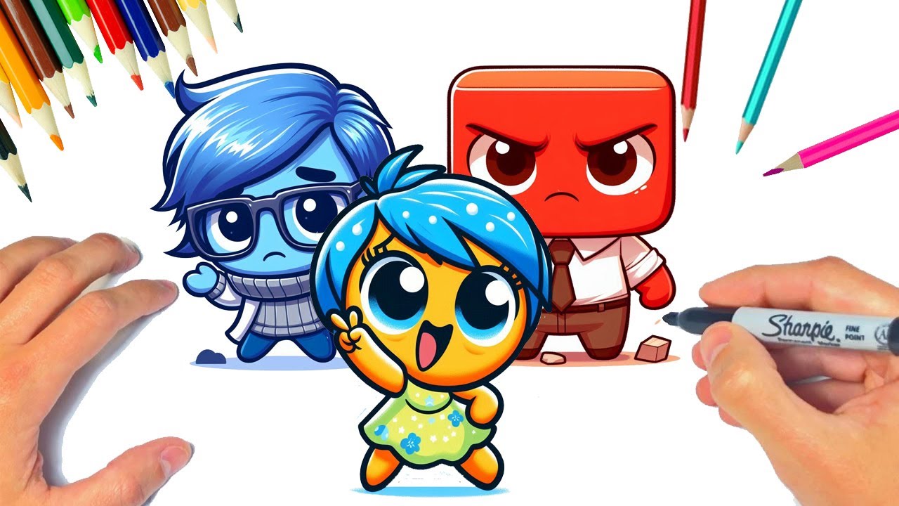 How to COLOR the characters from INSIDE OUT 2 | EASY Drawing | Step by ...