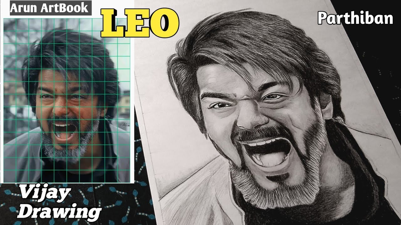 LEO Vijay Drawing / Vijay Drawing Easy / Thalapathy Vijay / How to draw ...
