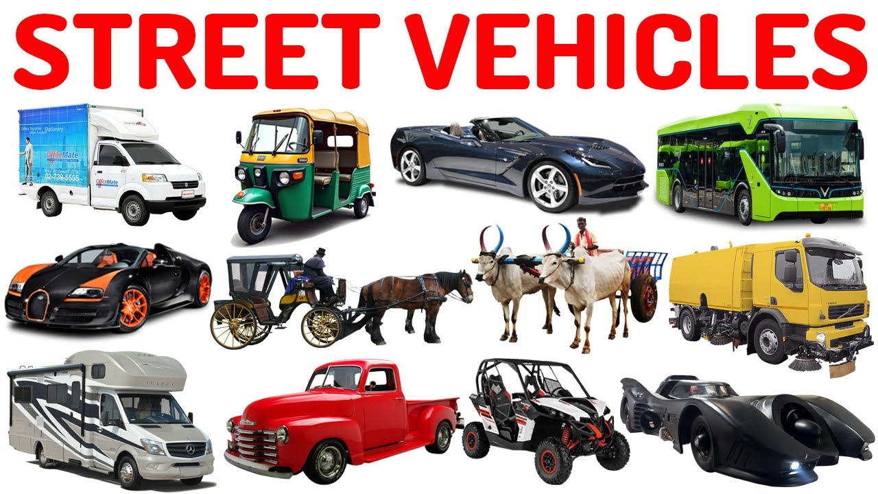 Street Vehicles Names - Cars And Trucks - Learning Video for Children ...