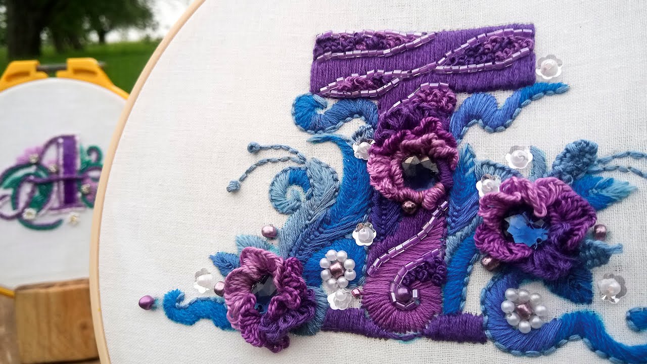 Stylized Letter T - Hand Embroidery Process - YouTube
