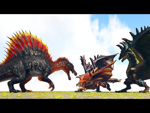 ALPHA SPINO (Standalone) vs. MONSTERS/SKELETAL DINOS and More | ARK ...