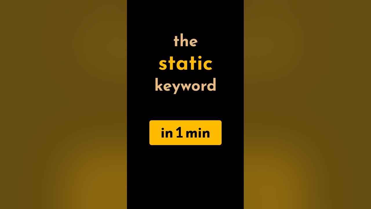 Java's Static Keyword in 1 min | #geekific #static #in1min - YouTube
