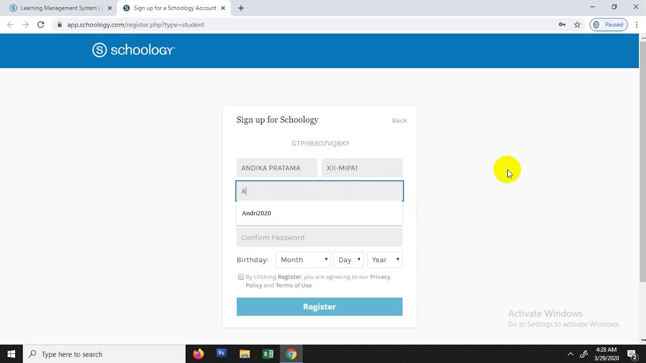Tutorial Schoology #4 - Mendaftarkan akun di Schoology menggunakan laptop atau PC - YouTube
