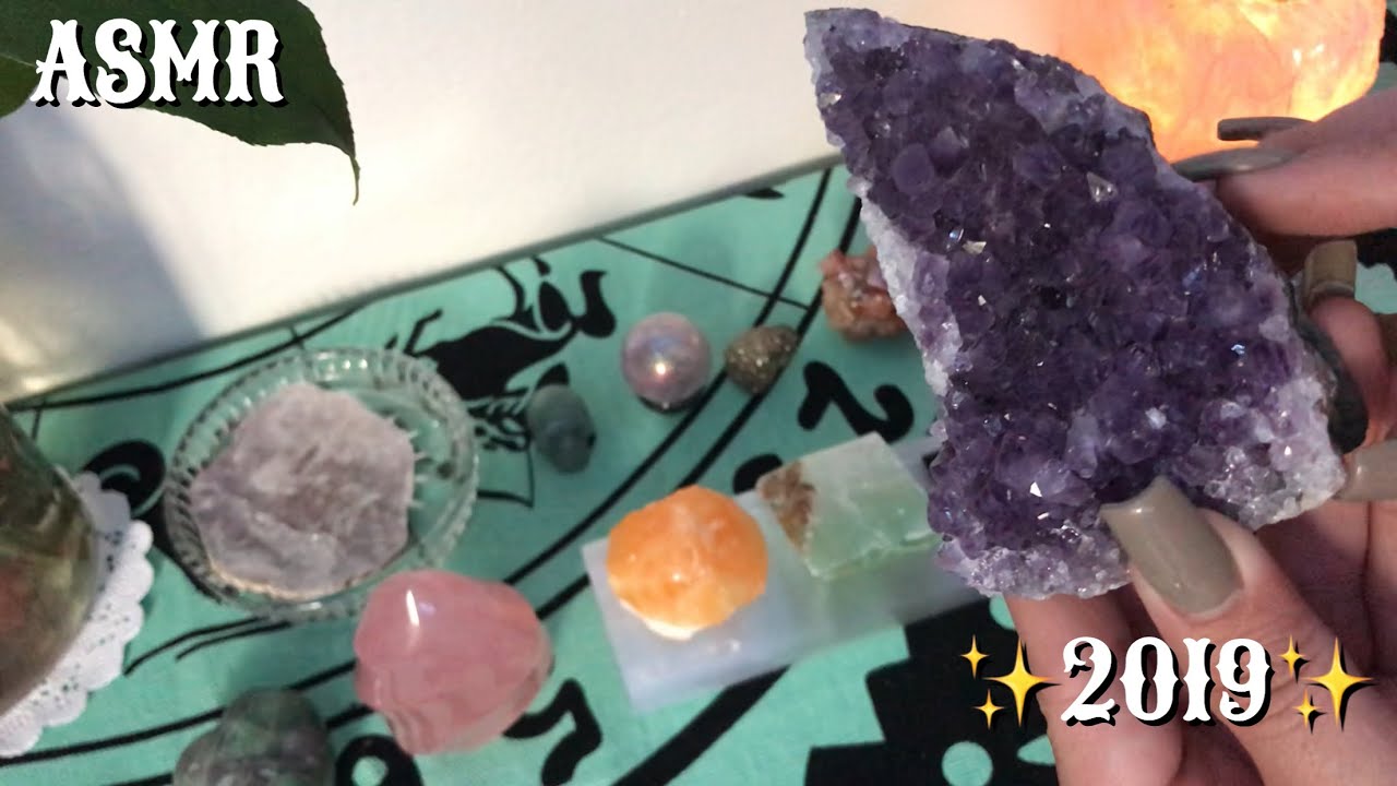 ASMR My 2019 Crystals 💎 😍 -brushing, voice-over, lo-fi - YouTube