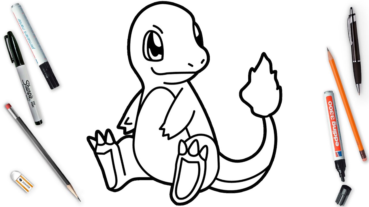 How To Draw Charmander Easy Step By Step | Charmander Pokemon Anime ...