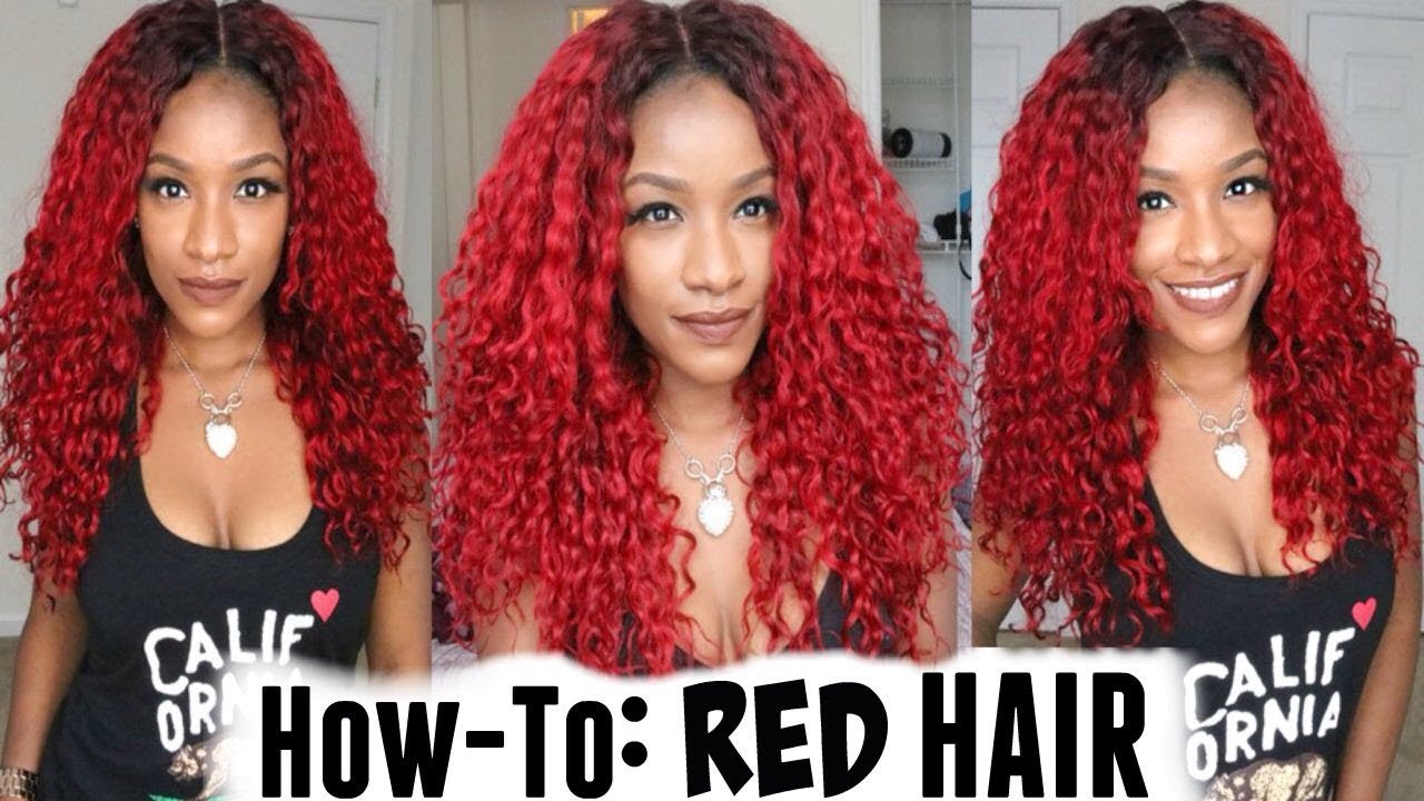 How To Do Red Color With Curly Hair Weaves|Premier Lace Wigs - YouTube