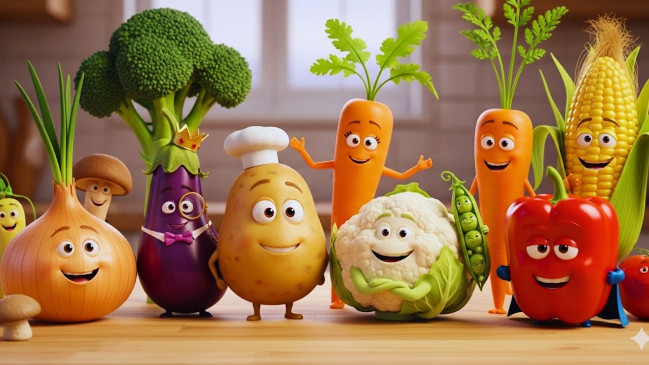 Learn Your Veggies! Fun Vegetable Song & Educational Video for Kids ...