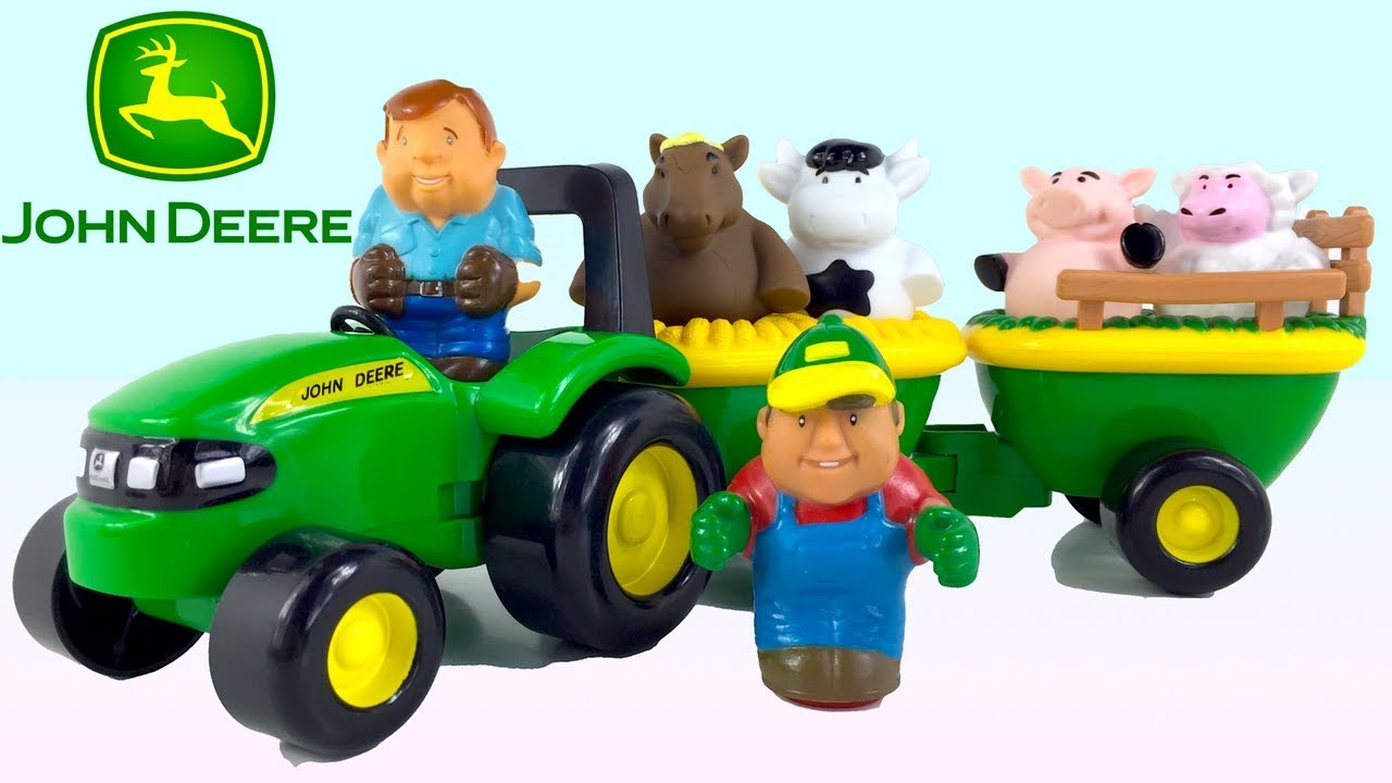FERMA ECOIFFIER CU TRACTOR CU SUNETE SI ANIMALUTE JOHN DEERE GARDUL ...