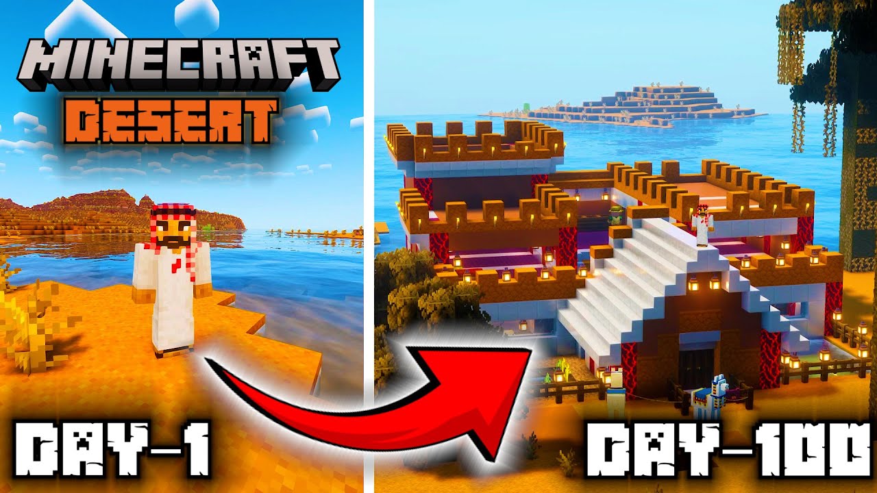 100 Days on DESERT WORLD In Minecraft Survival! - YouTube