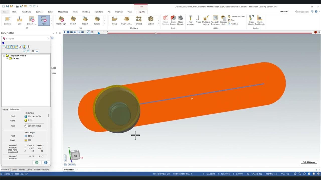 Mastercam 2024Wireframe part toolpath Generation - YouTube