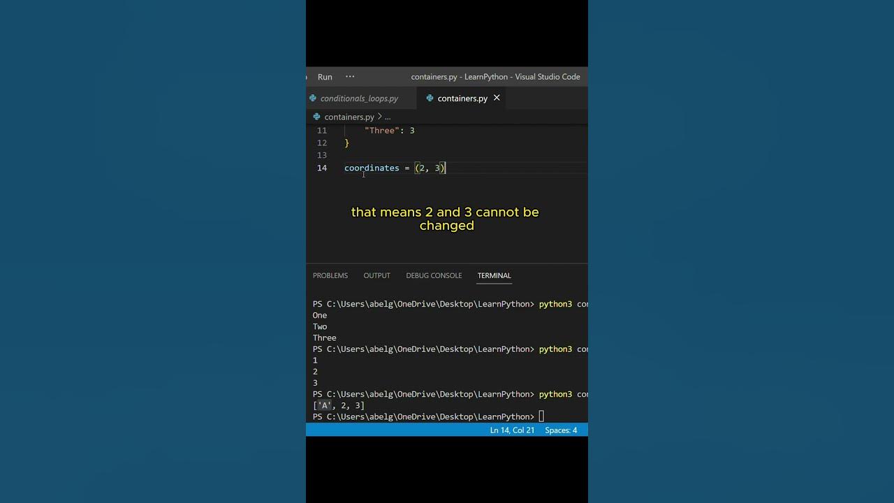 Tuples In Python Full Video Out Now Shorts Programming Firstprogram Learnpython Youtube