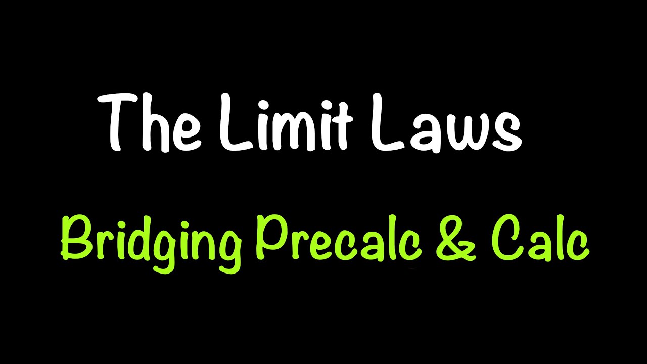 The Limit Laws: Bridging the Gap from Precalculus to Calculus (Lecture ...