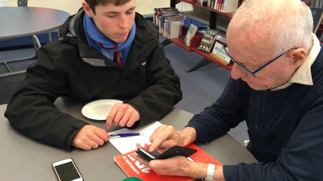 College kids helping older people connect - YouTube