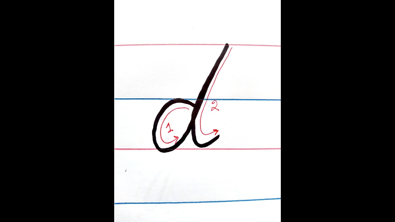 Learn how to write alphabet Cursive small "d" for kids - YouTube