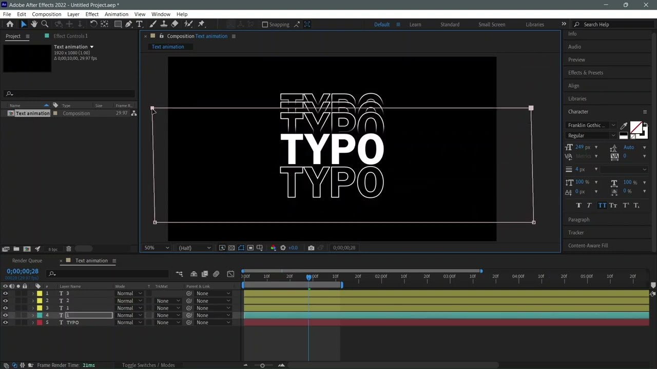 Part 2 - After Effects Text Animation -Typo Text Animation - YouTube