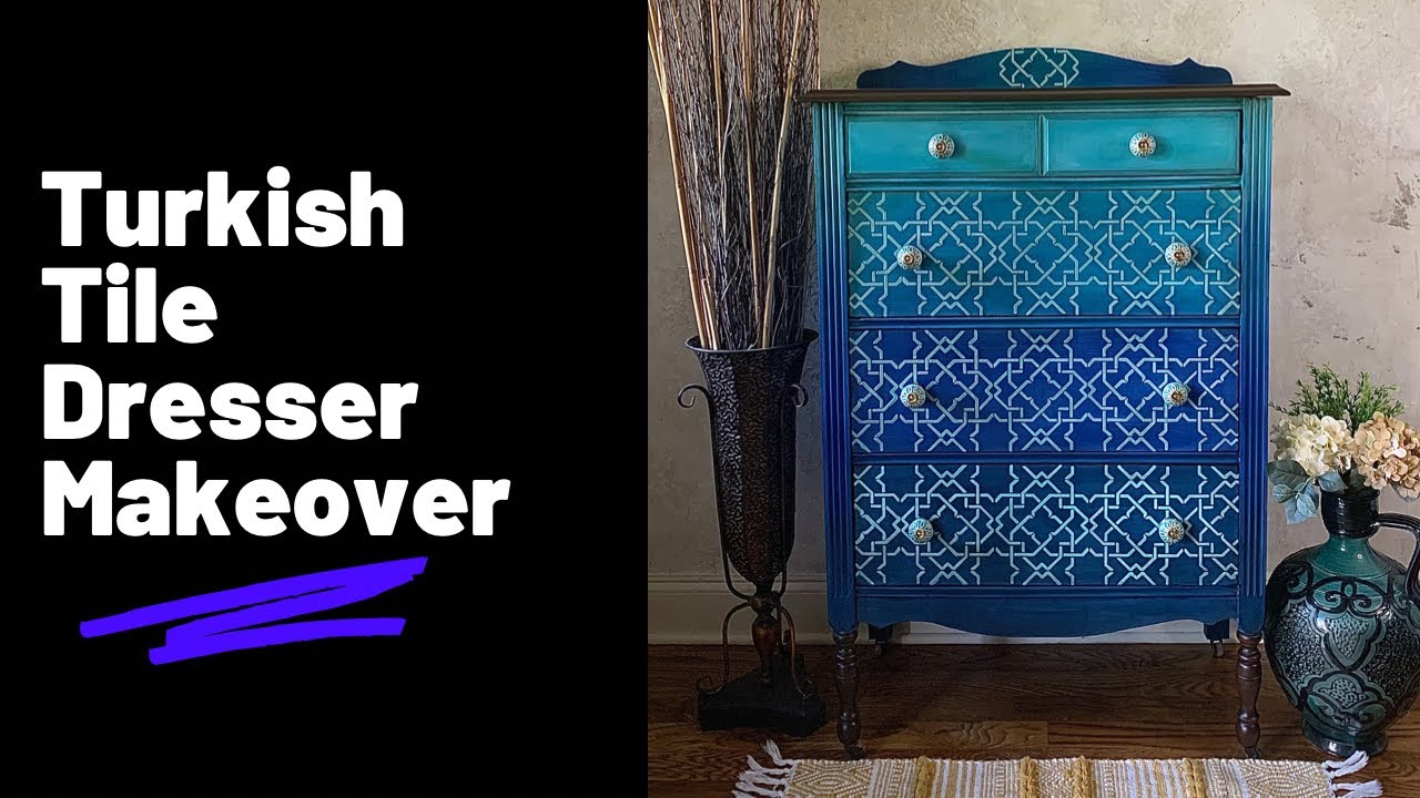 Turkish Tile Dresser Makeover - YouTube