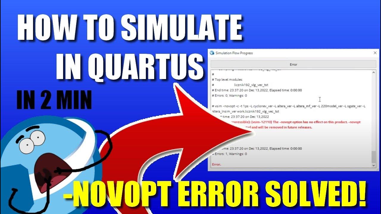 Quartus Simulation -novopt error solved! *WORKING 2023* - YouTube