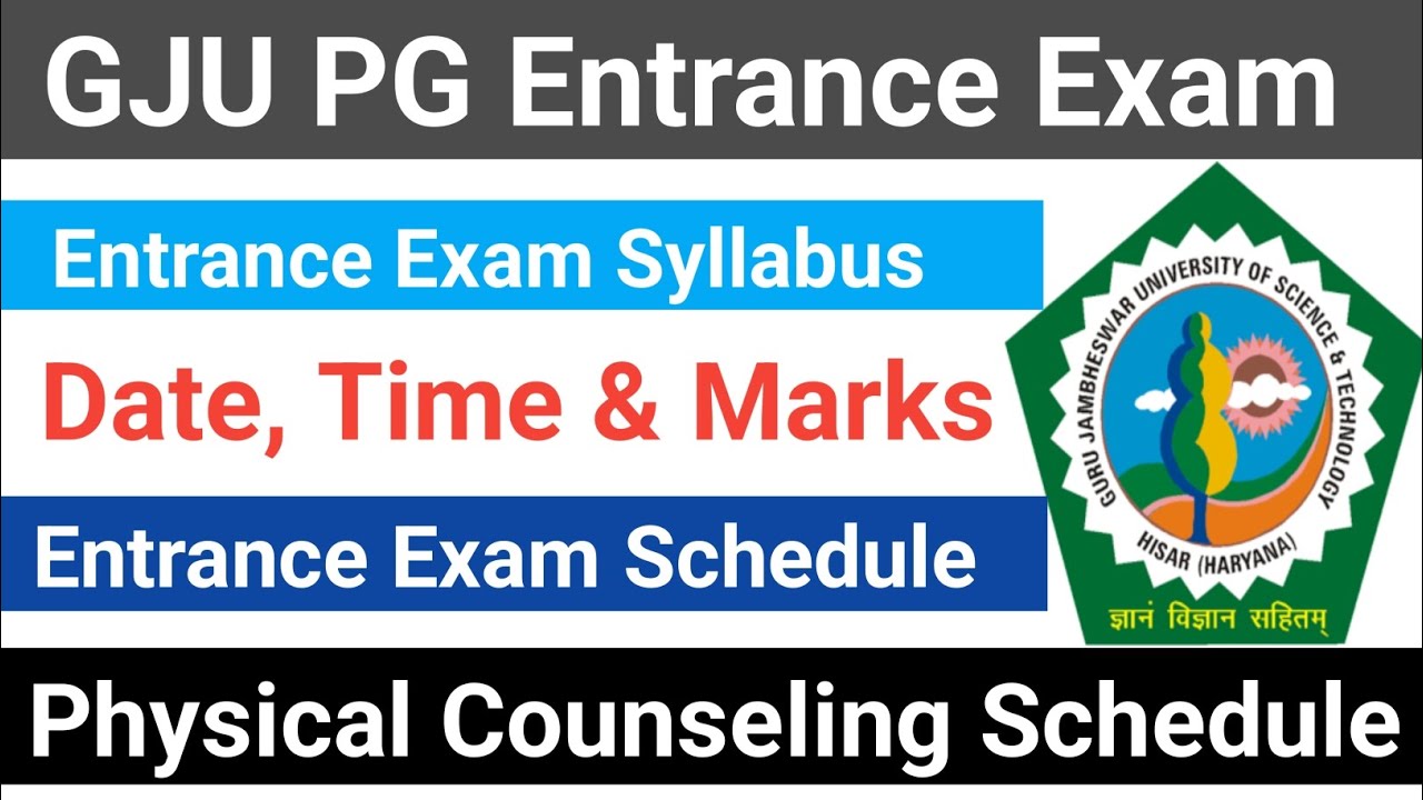 Gju pg entrance exam schedule | gju entrance exam syllabus | gju pg ...